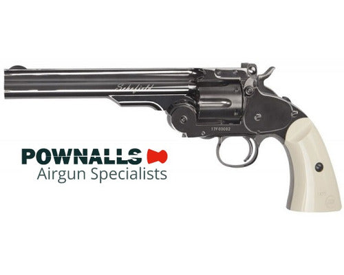 Schofield 6" Revolver Steel Ivory Grips 4.5mm BB